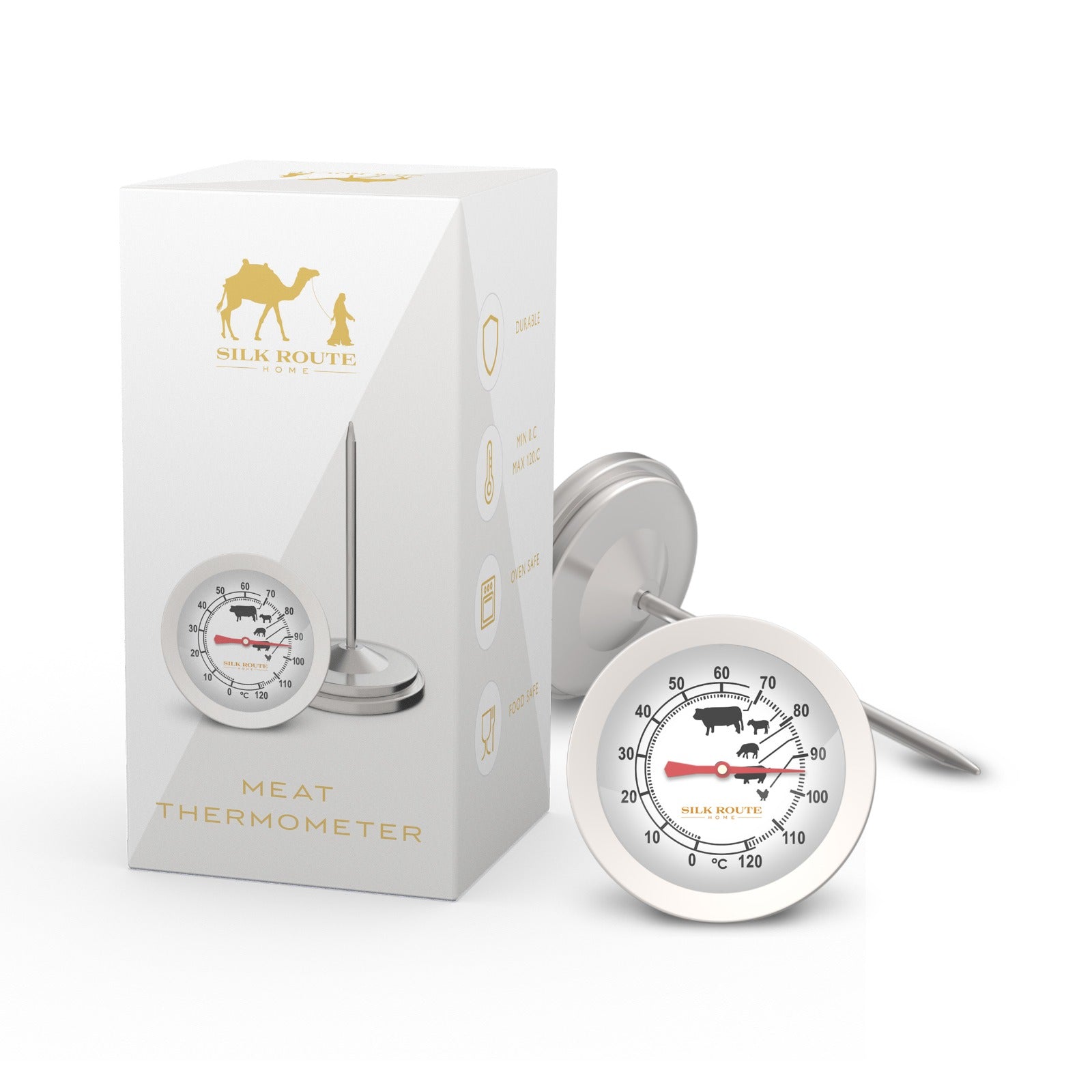 Heavy Duty Stainless Steel Meat Thermometer – Silk Route Spice Company