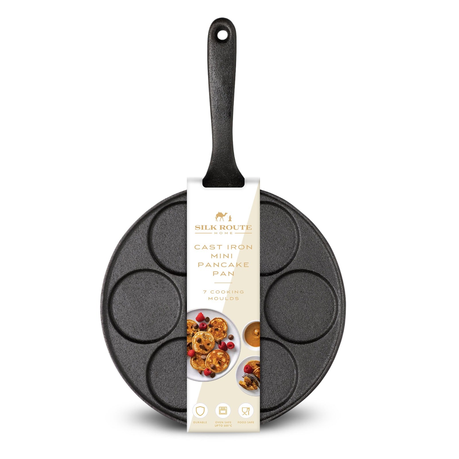 Cast Iron Mini Pancake Pan 7 Pancake Moulds – Silk Route Spice Company